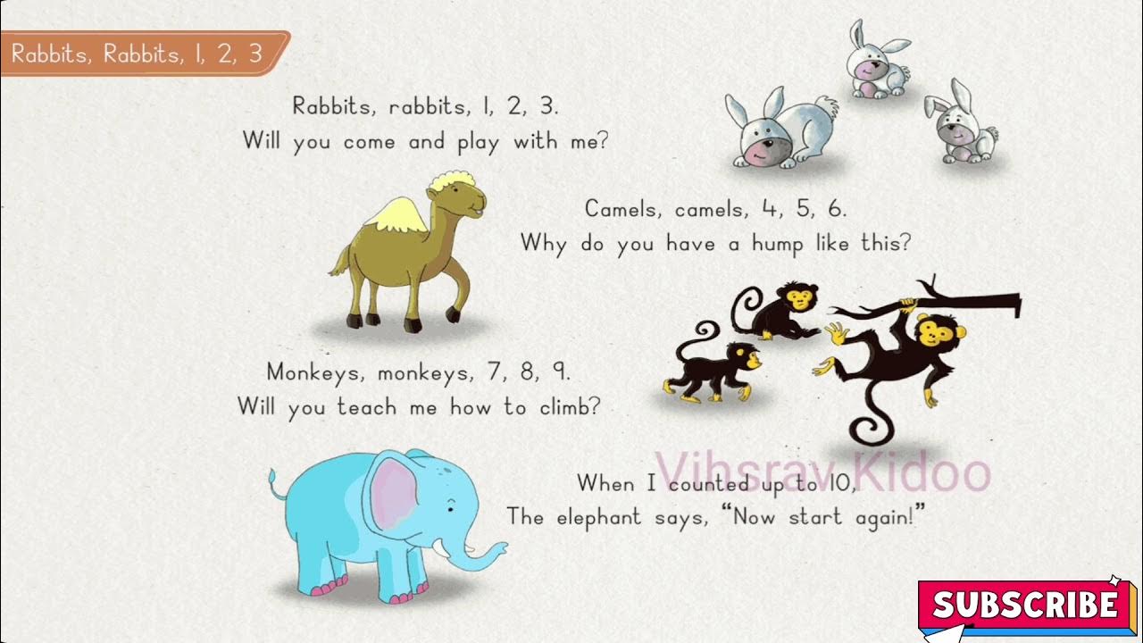 Rabbit, Rabbit 1, 2 , 3 Rhyme | Rabbit,Rabbit 1,2,3 song | for kids ...
