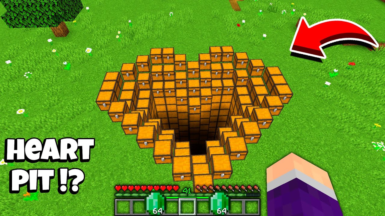 What's INSIDE the CHEST HEART PIT in Minecraft ? I found a SECRET PIT ...