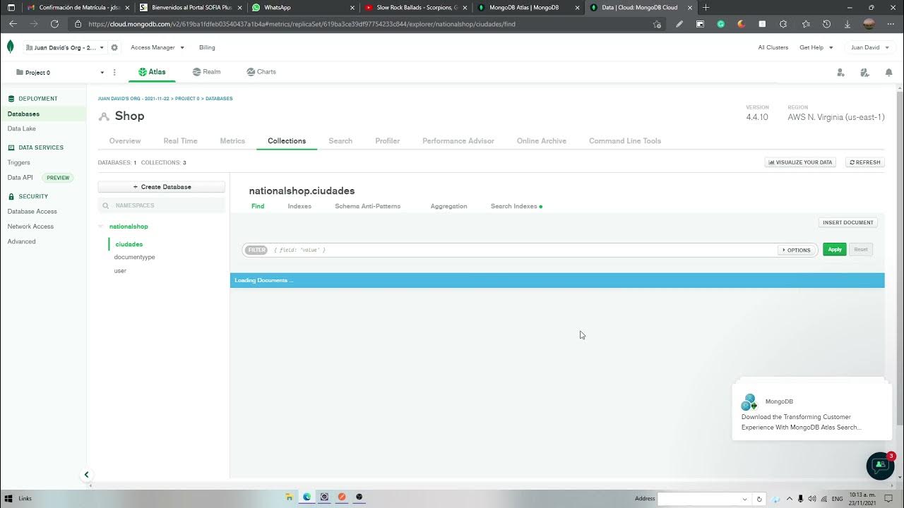 Crear Base de datos con Mongo DB cloud y conexión a Spring Boot - YouTube