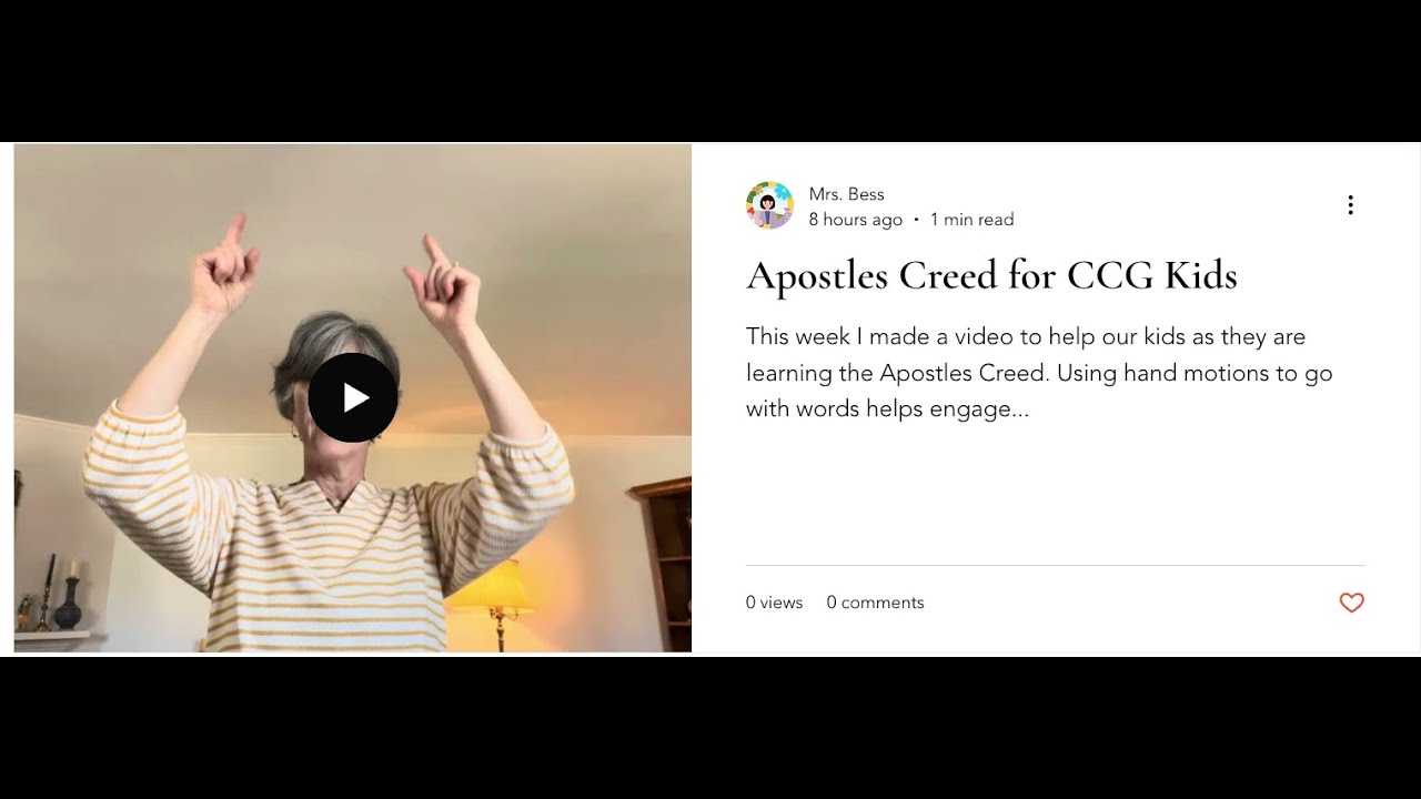 Apostles Creed for CCG Kids - YouTube