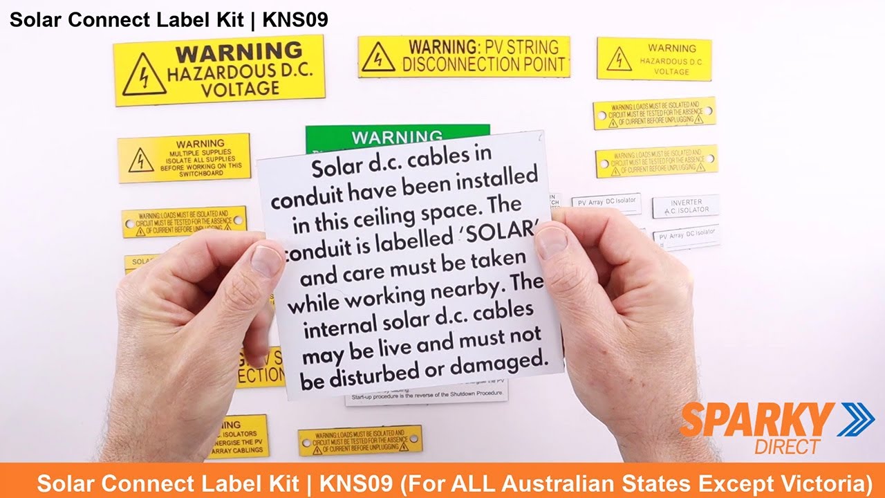 Solar Connect Label Kit KNS09 | Professional Grade Solar Label Stickers ...