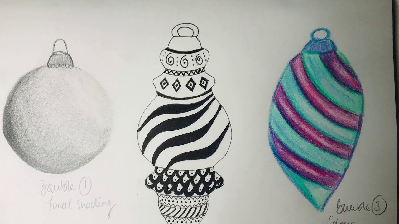 Drawing Christmas baubles - YouTube