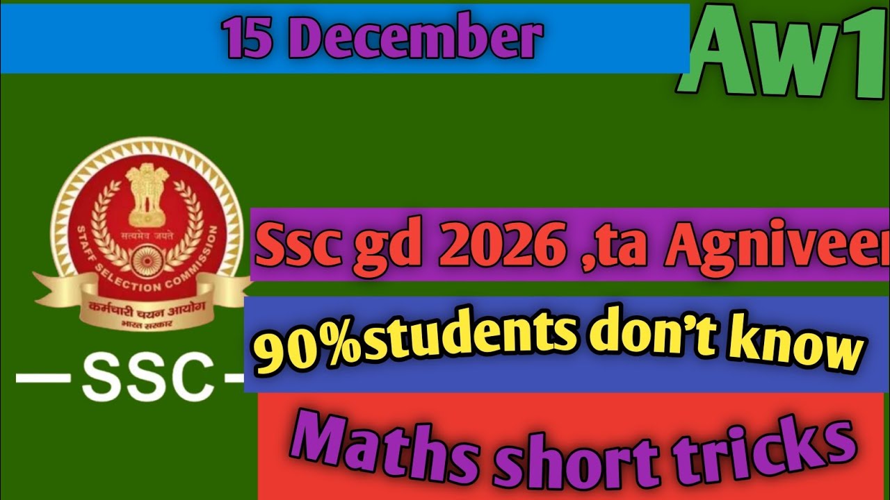 Time work speed distance/Ssc gd ta Agniveer ️ - YouTube