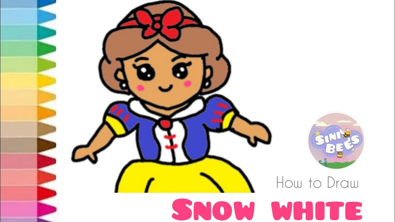 How to draw a Snow White | Disney Princess | tutorial | easy step by ...