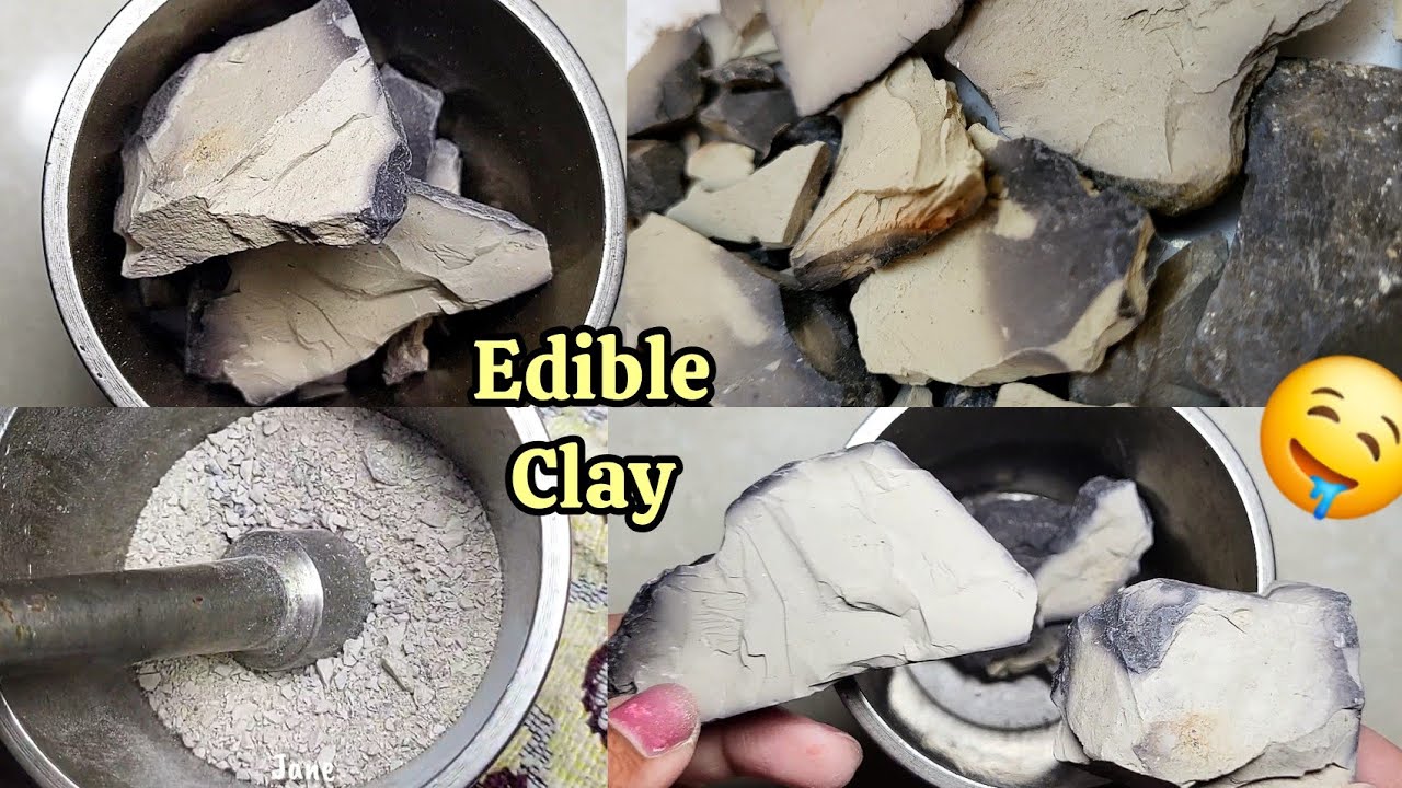 Edible Clay Crushing 😍100% Natural Clay💖Butter grey Clay😵‍💫 Multani ...