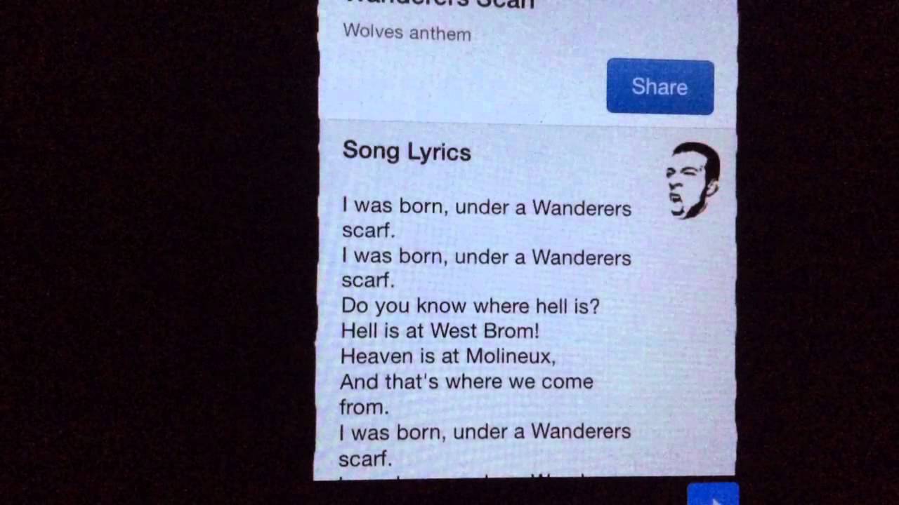Wolves chants "Wanderers Scarf" - YouTube