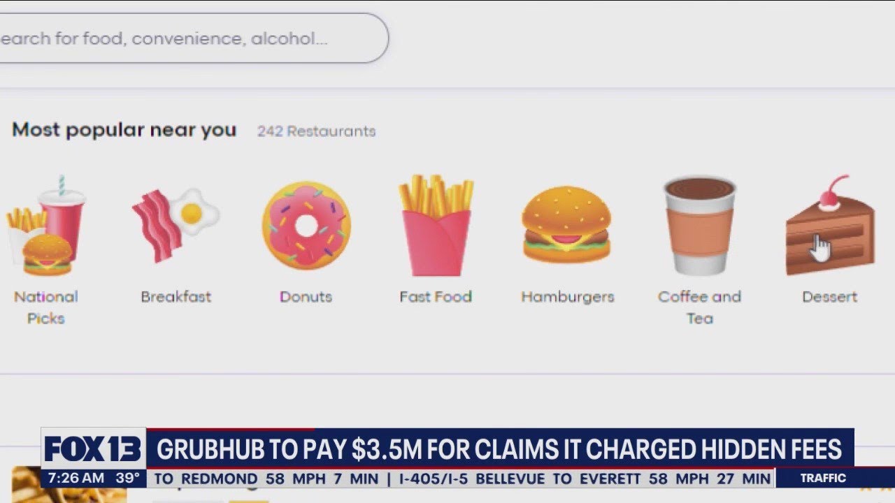 GrubHub to pay $3.5M for claims it charged hidden fees | FOX 13 Seattle ...