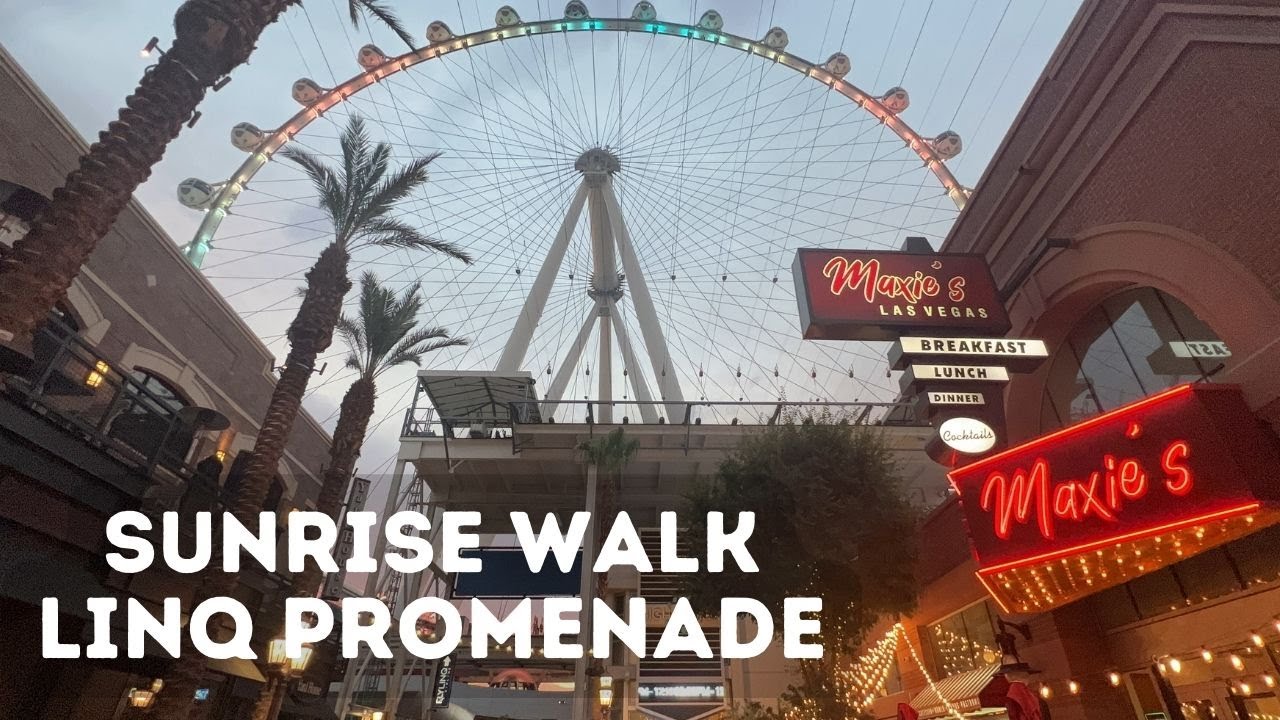 Linq Promenade Las Vegas Sunrise Walk - Saturday Morning Walk on The Las Vegas Strip - YouTube