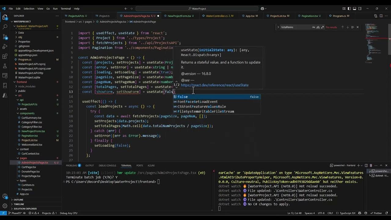 (React & .NET) Water Project, Phase 05 - 13 - Show Form - YouTube