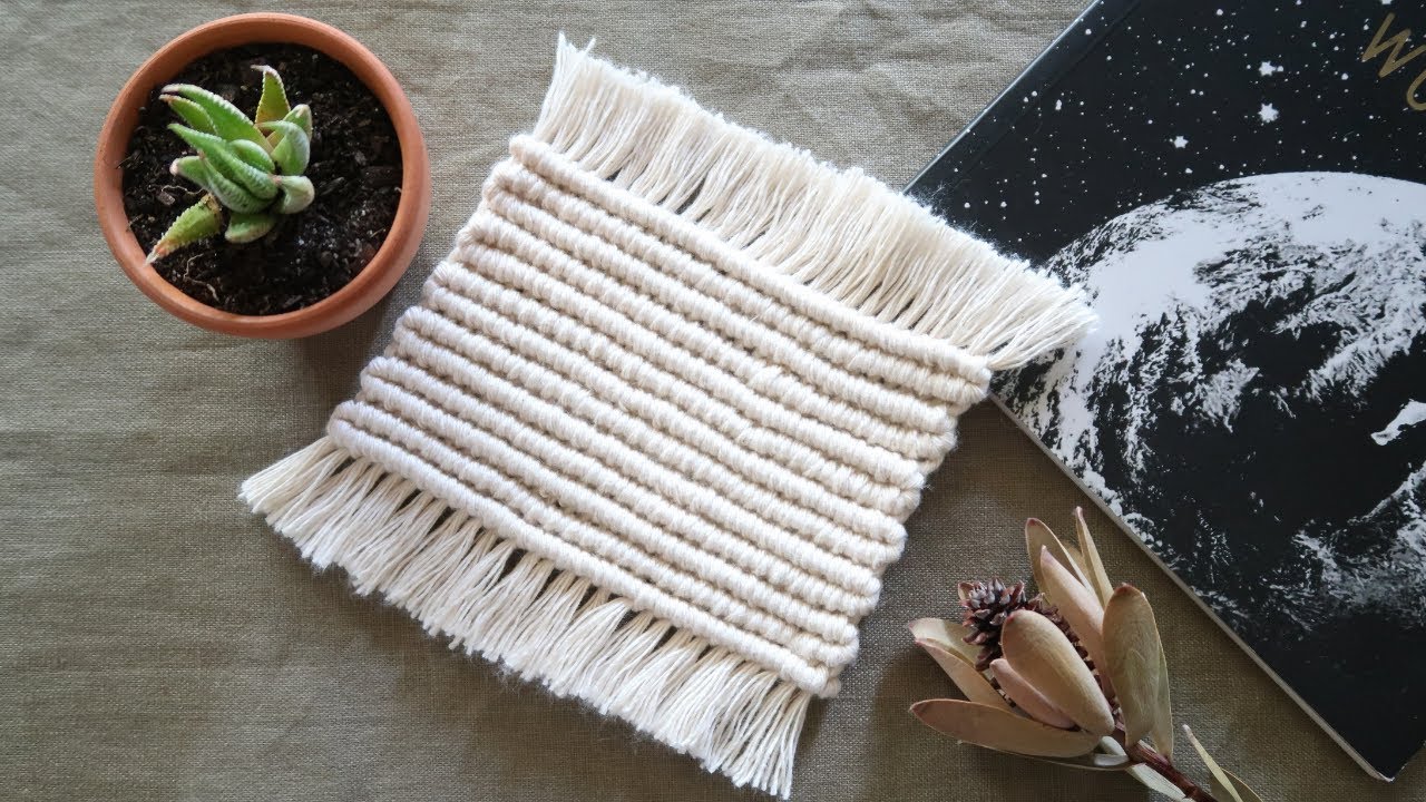 DIY Macrame Coaster Tutorial | Easy macrame coaster - YouTube