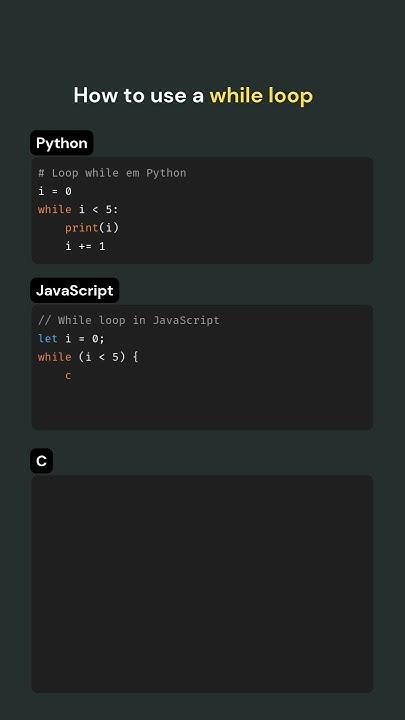While Loop in Python, Java, C programming #python #java #c - YouTube