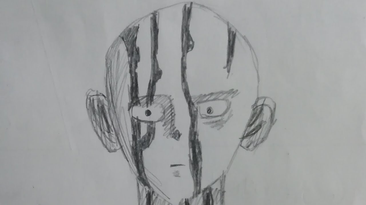 Tutorial to how to draw serious face saitama - YouTube