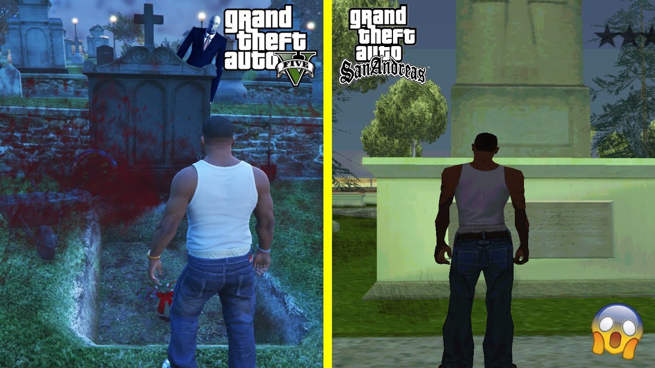 Exploring a SCARY HAUNTED GRAVEYARD in GTA 5 And GTA San Andreas - YouTube