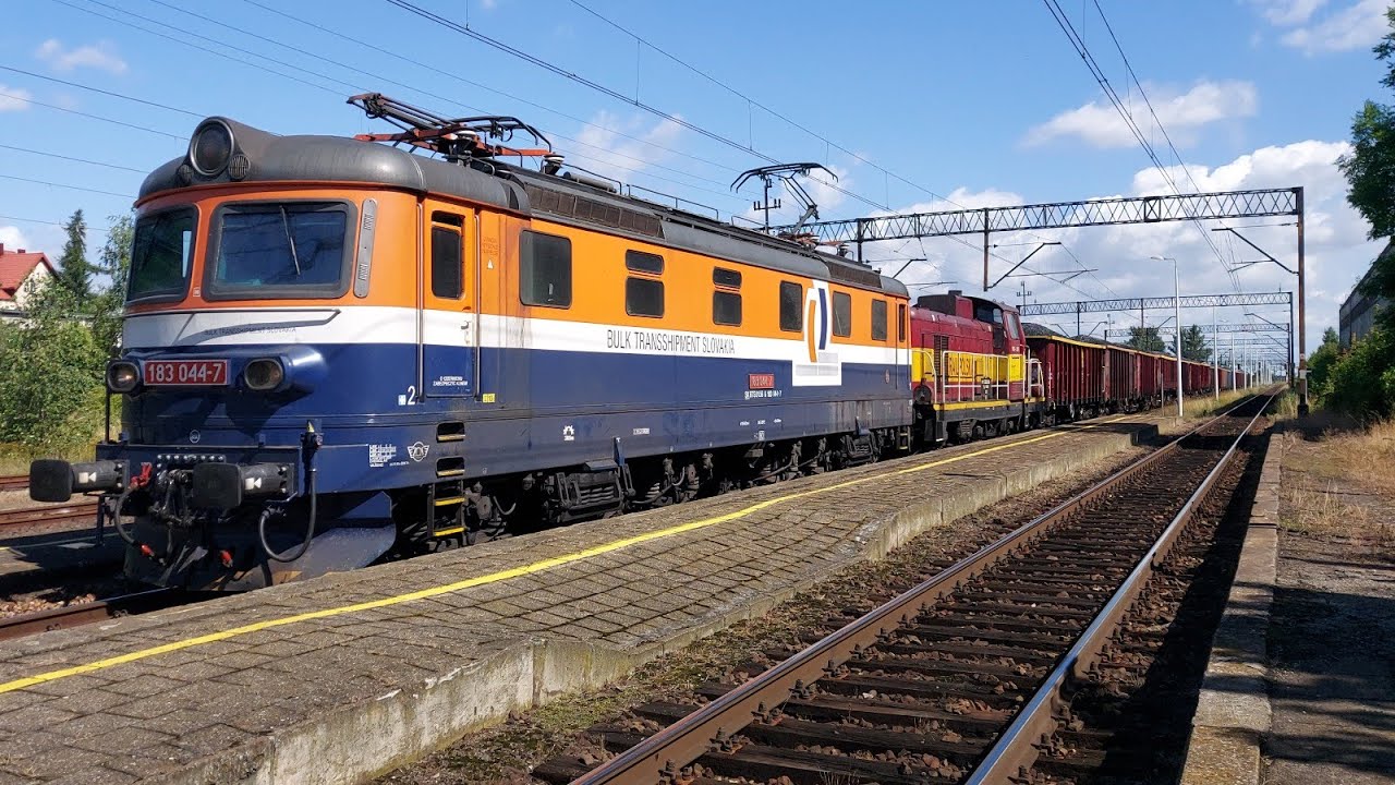 Skoda BTS 183 044-7 w duecie z SM42-2087 Rail Polska wjeżdżają do Nowych Skalmierzyc - YouTube