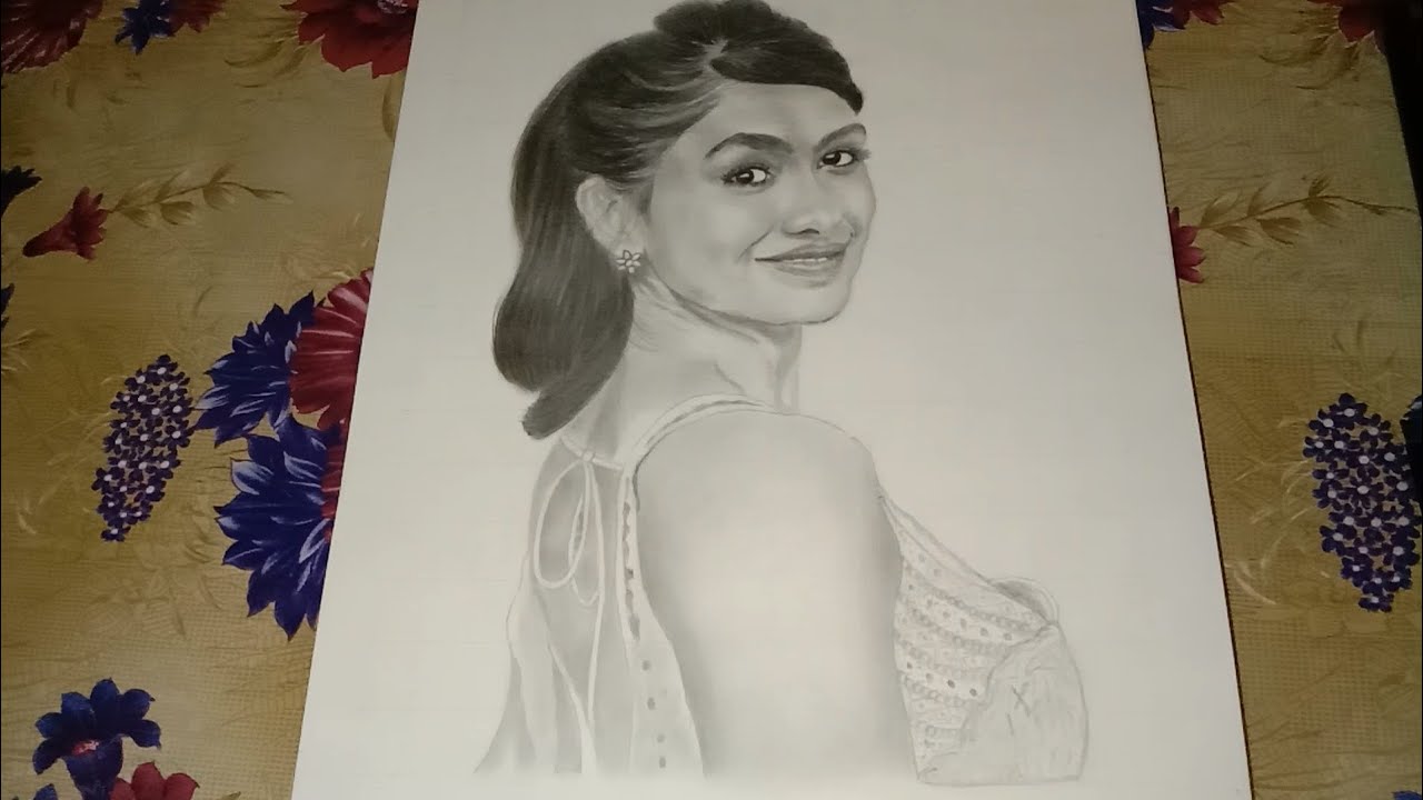 Mrunal thakur pencil drawing tutorial / Mrunal thakur drawing / Philo's ...