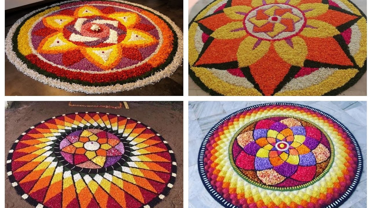 Latest onam pookalam designs 2022 |40+ designs - YouTube