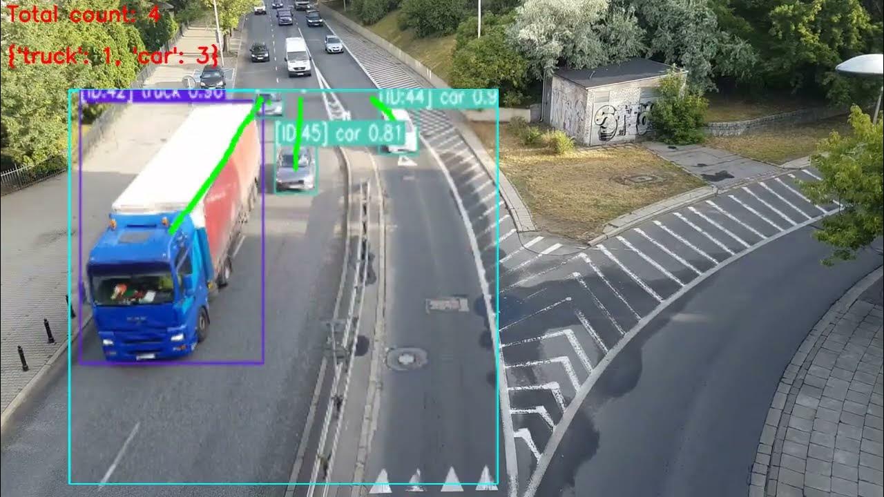 Traffic vehicle count using yolov7 and deepsort tracker - YouTube