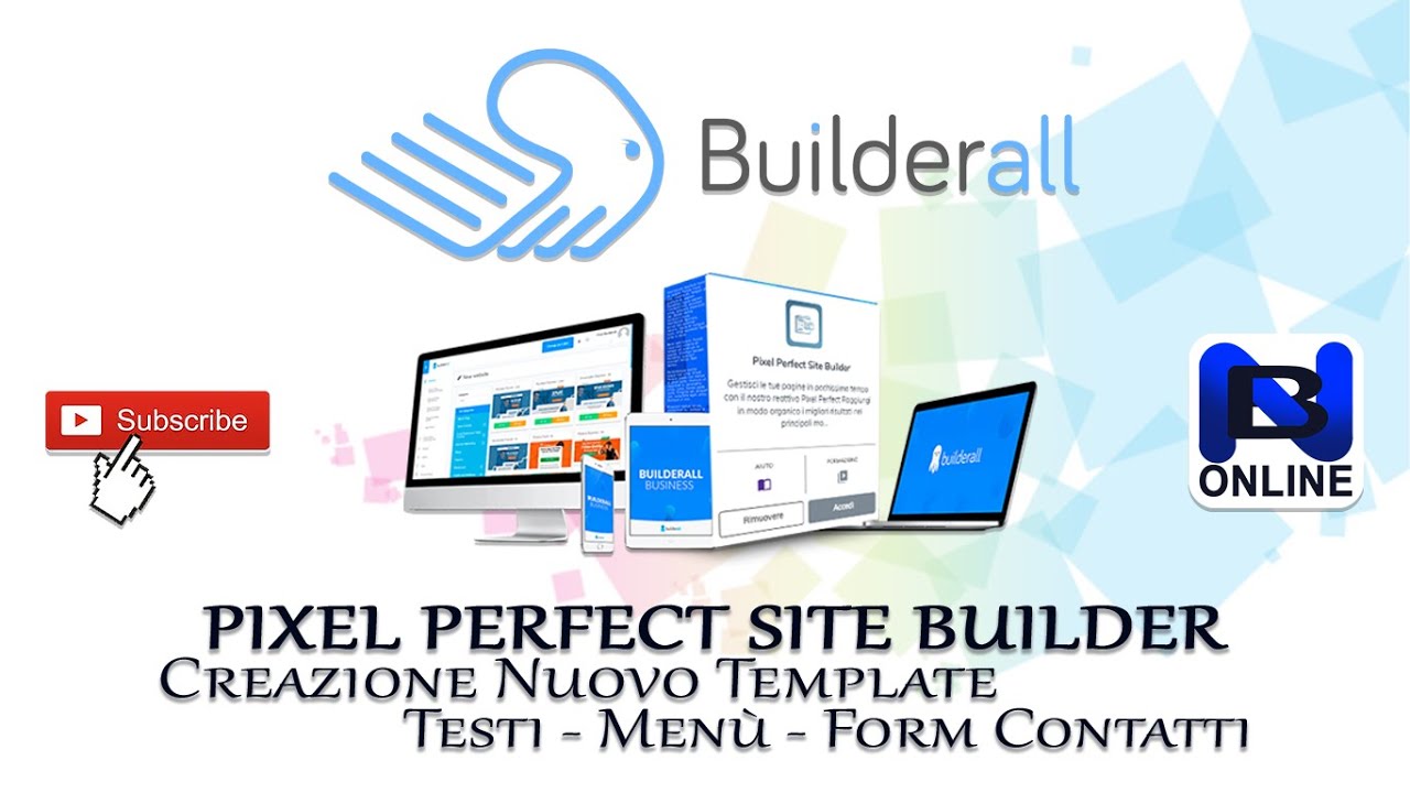 Builderall Pixel Perfect Site Builder Creazione Nuovo Template Testi ...