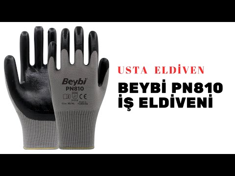Beybi PN810 Polyester Örme Nitril Gri Eldiven - Usta Eldiven