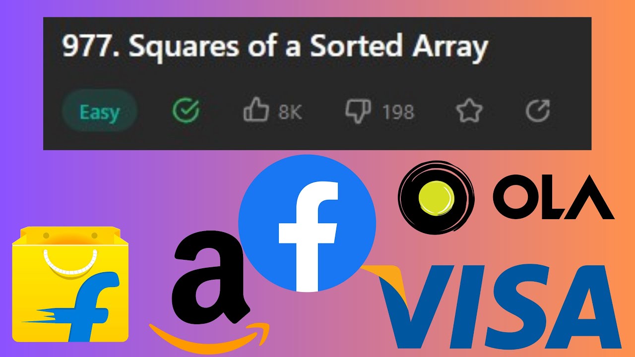 Leetcode 977 Squares Of A Sorted Array Solution Codinginterviews