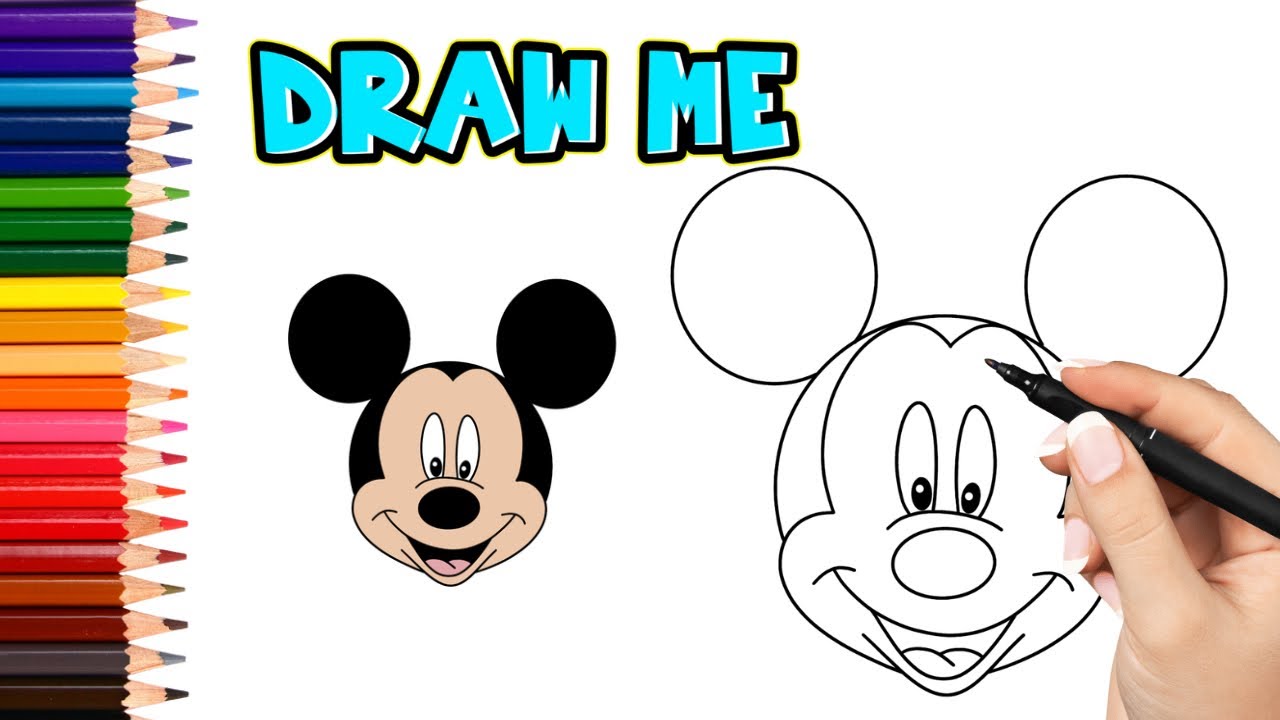 How to draw Mickey Mouse Disney - YouTube