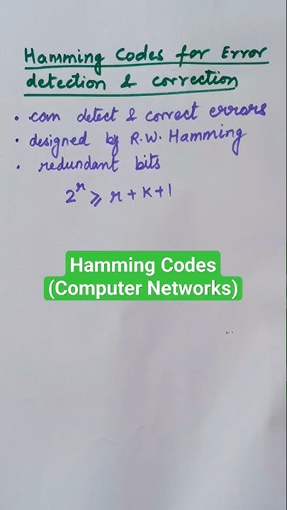 Hamming Codes for error detection & correction - YouTube