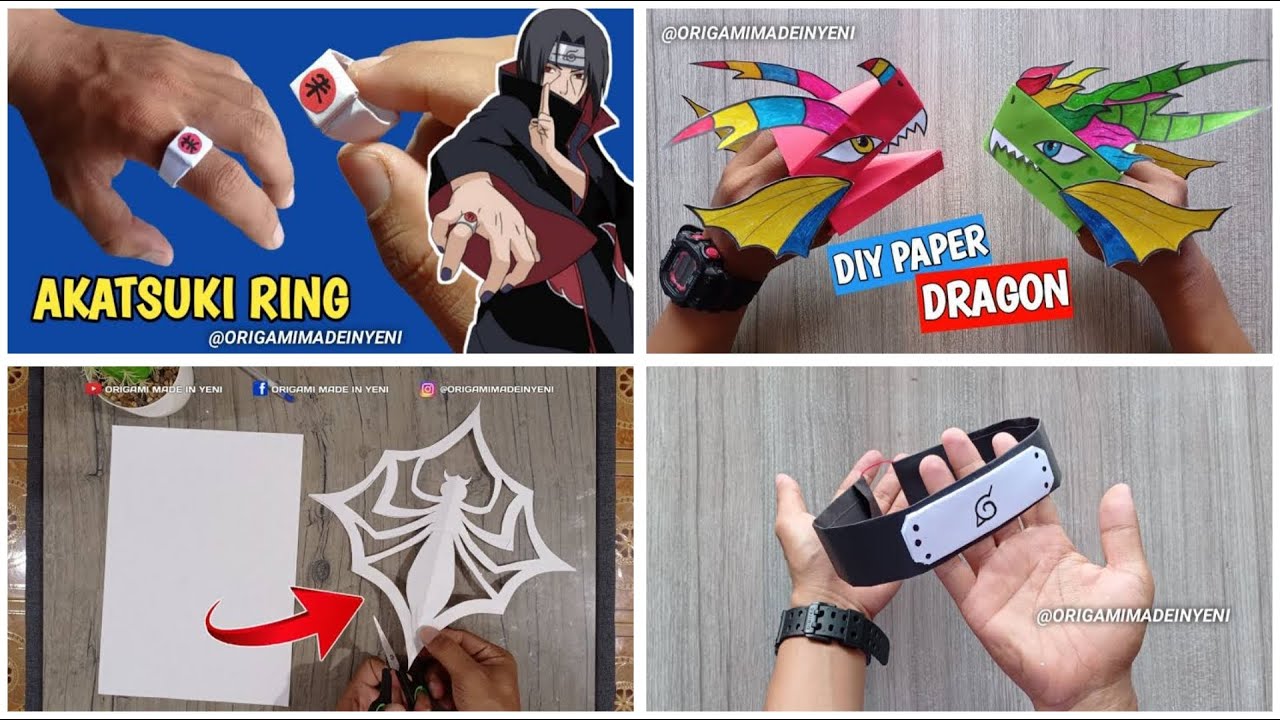 BEST OF ORIGAMI - ORIGAMI AKATSUKI RING - CUT PAPER SPIDER - HEADBAND ...