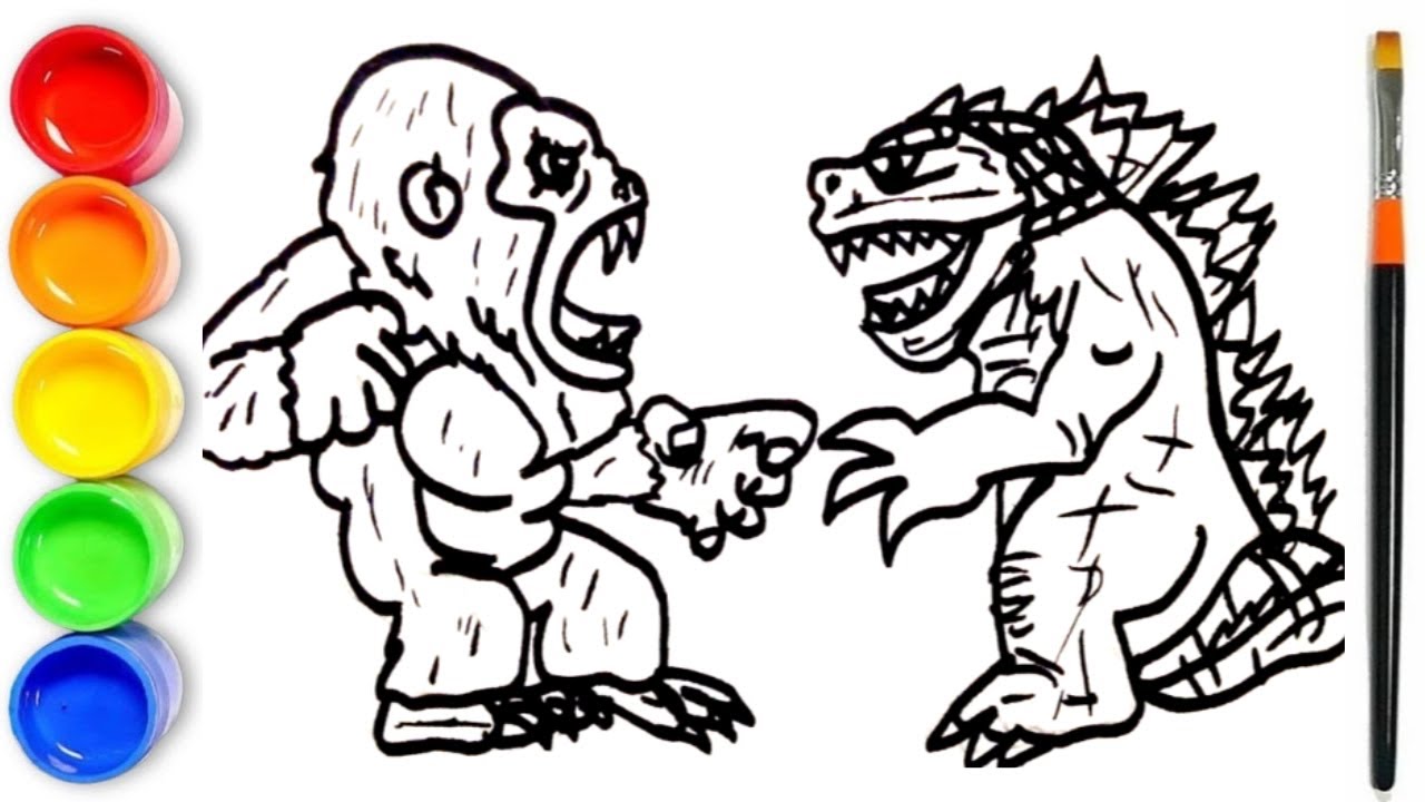 How To Draw Godzilla vs Kong | Monsterverse | Step By Step | Drawing ...