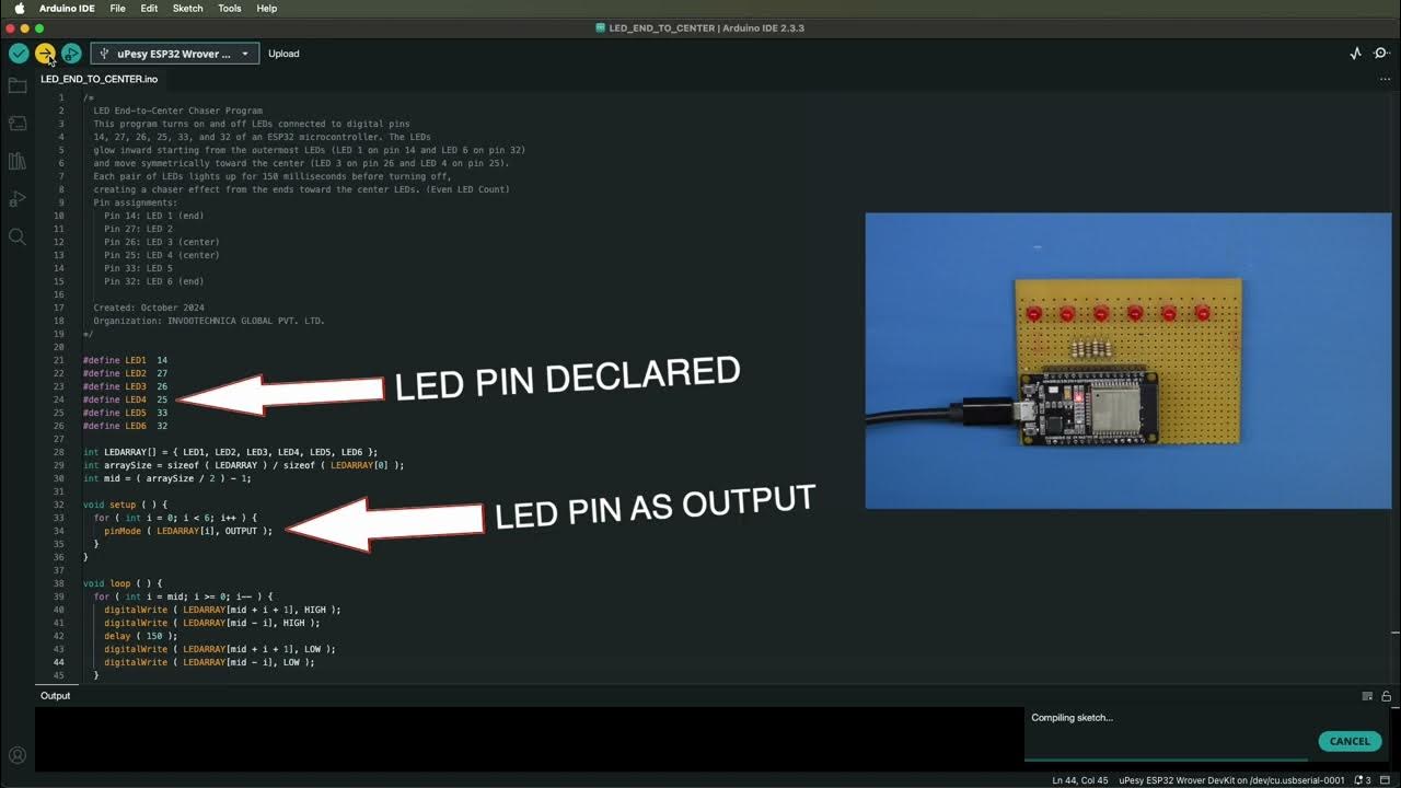 LED End to Center Chaser with ESP32 | Step-by-Step Guide to Create Dynamic LED Patterns - YouTube