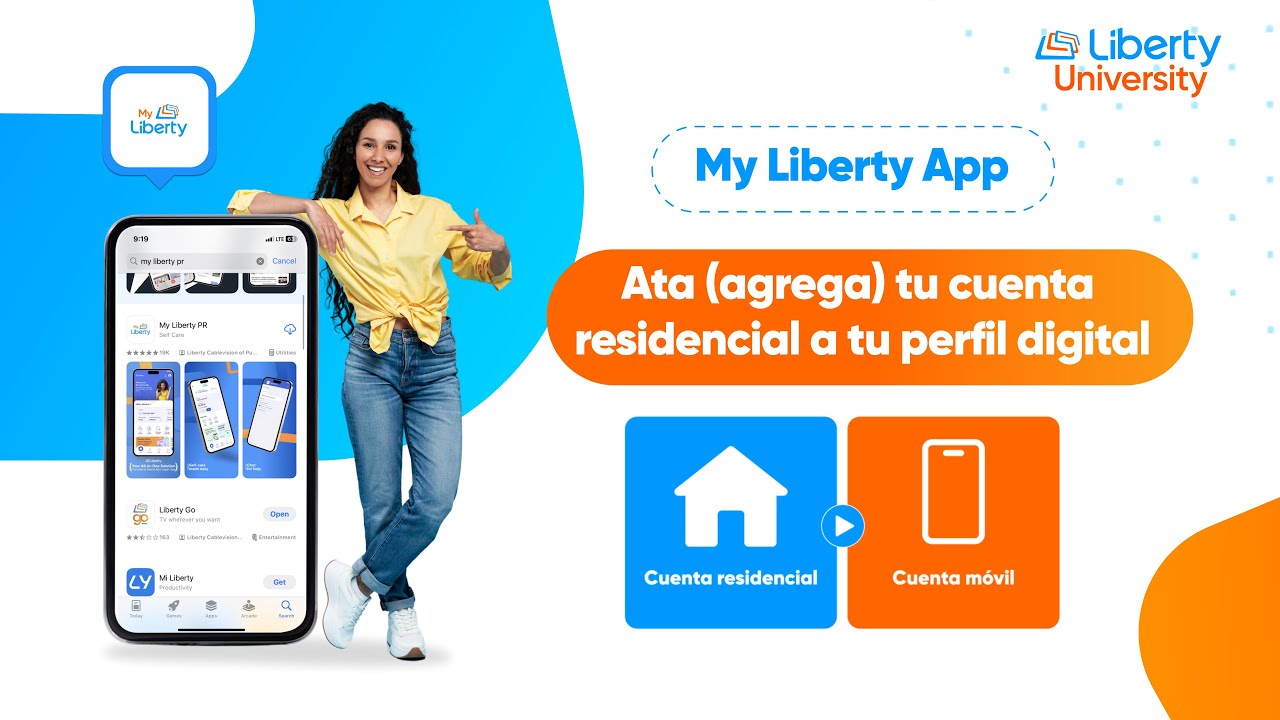 Aprende a (atar) añadir tu cuenta residencial en My Liberty App - YouTube
