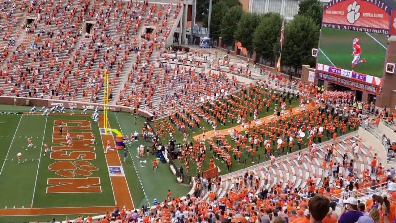Clemson runs down the hill vs Citadel - YouTube