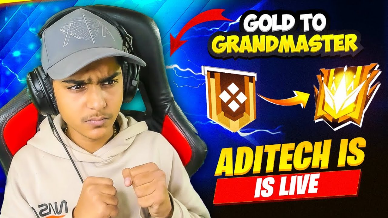 Aditech Is Back Free Fire Live Road To Top 1 Granmaster Rank Push ...