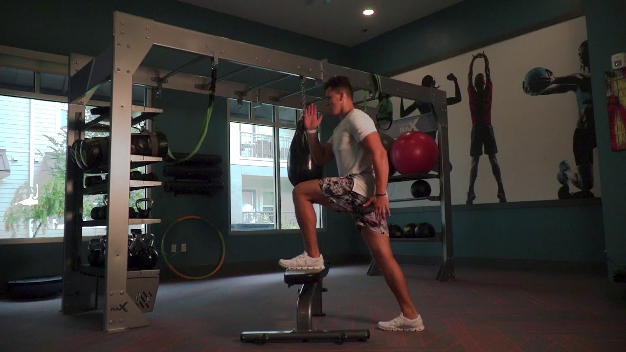 Bench Single Leg Step Up - YouTube