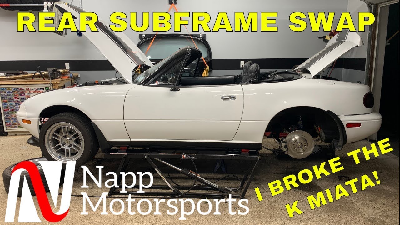 NA Miata Rear Subframe Upgrades - I Broke It! - YouTube