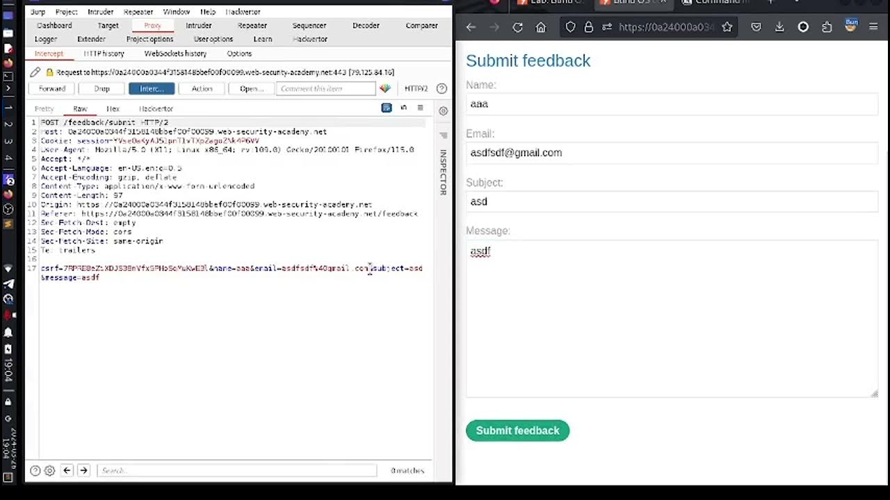 PortSwigger Lab : Blind OS command injection with out-of-band data exfiltration - YouTube