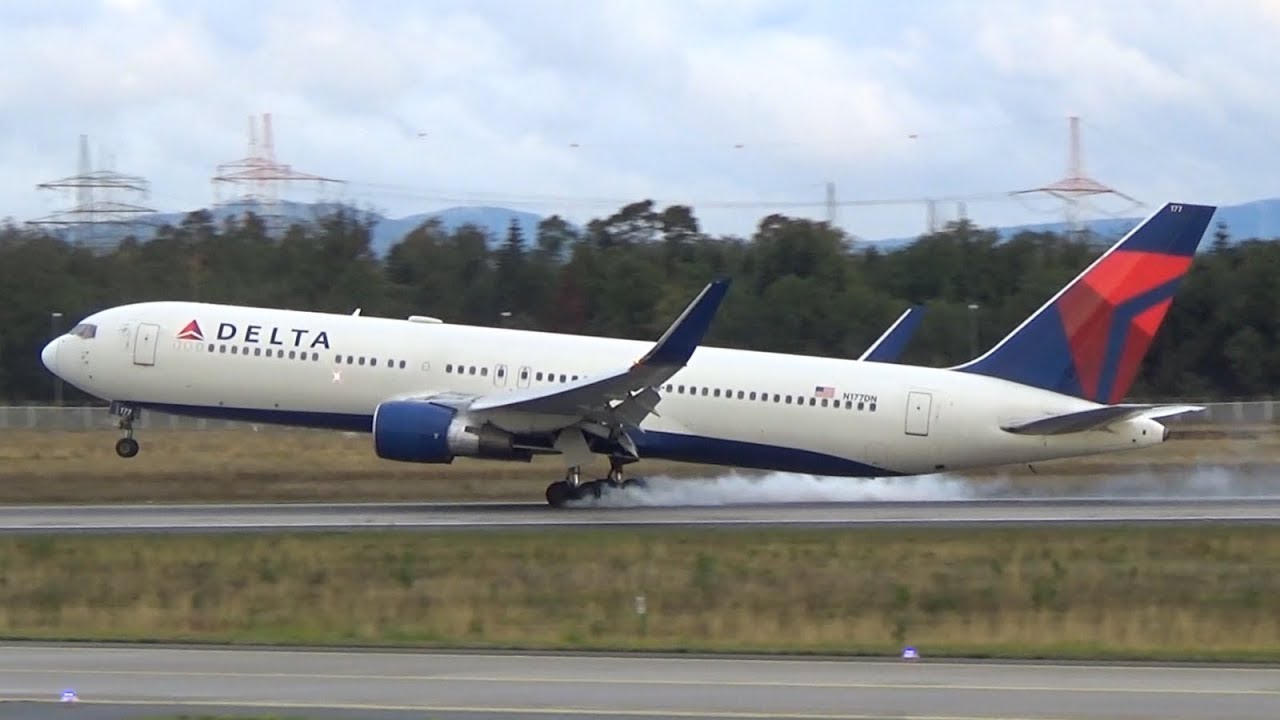 Delta Airlines B767-332(ER)(WL) | Landing Frankfurt Airport | N177DN ...