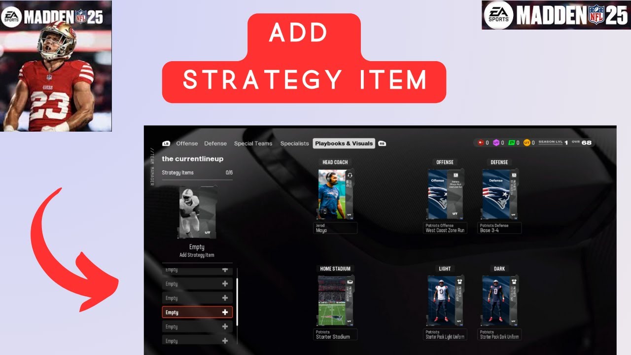 How to add Strategy item in Madden NFL 25 Ultimate Team - YouTube