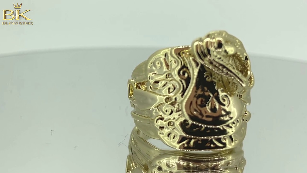 Gold Saddle Ring | Men's Jewellery Collection | Bling King UK - YouTube