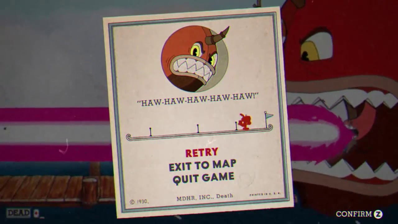 Cuphead - "Shootin N' Lootin" Game Over Screen Version - YouTube