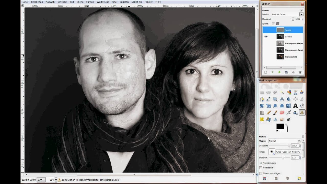 Schwarzweiß-Portrait - 1/4 -- Gimp Tutorial - YouTube