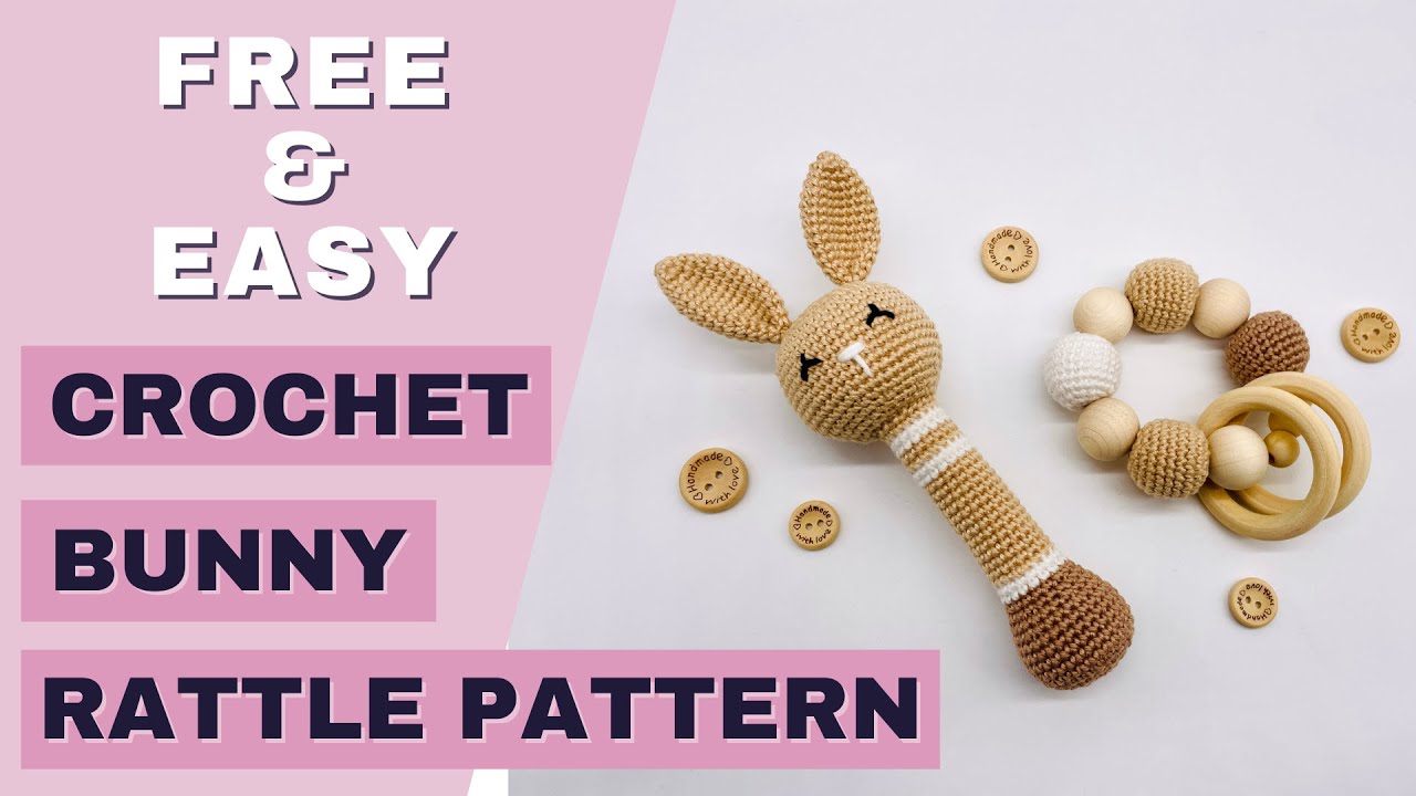 Free crochet bunny rattle pattern, crochet baby rattle,how to crochet ...