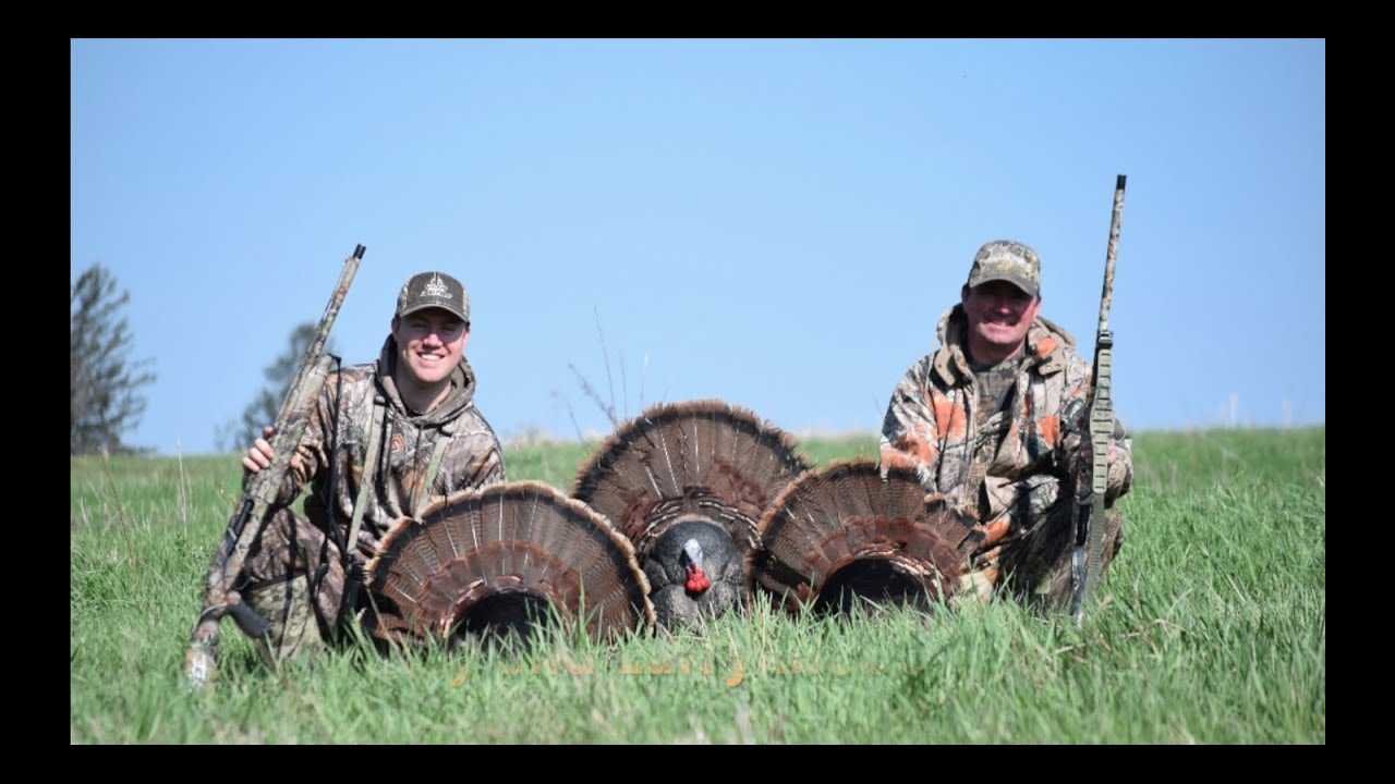 FANNING TURKEYS- Father and Son Double Up - YouTube