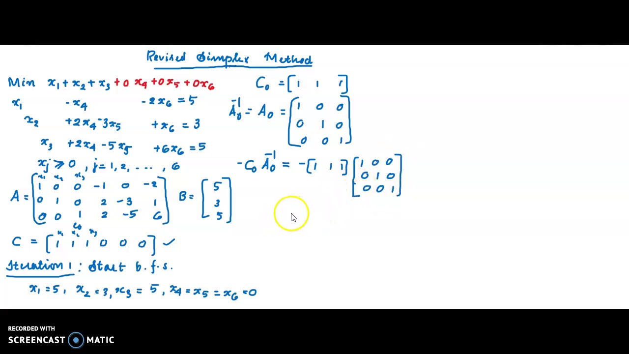 Revised Simplex Method Part 1 - YouTube