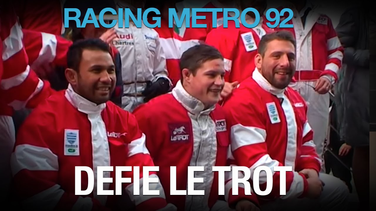 L'équipe du Racing Métro 92 s'essaye à la course au Trot ! - YouTube