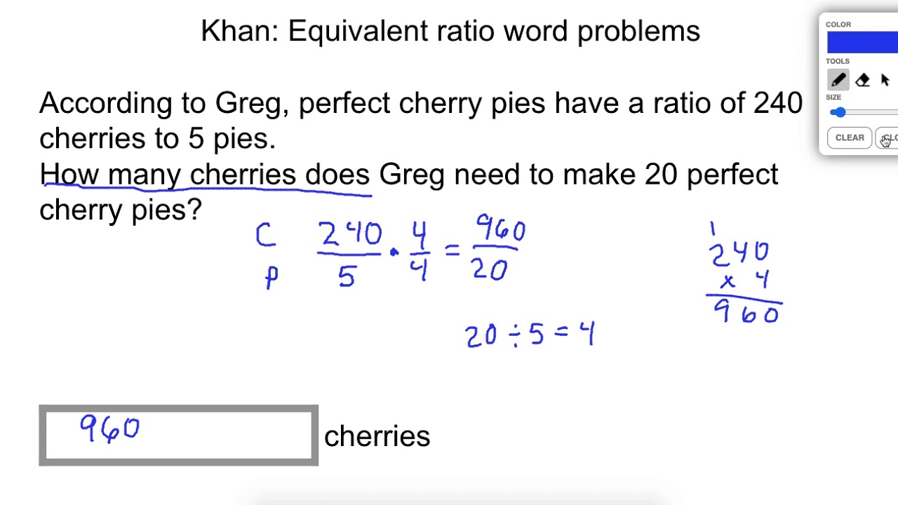 Khan Equivalent Ratio Word Problems YouTube