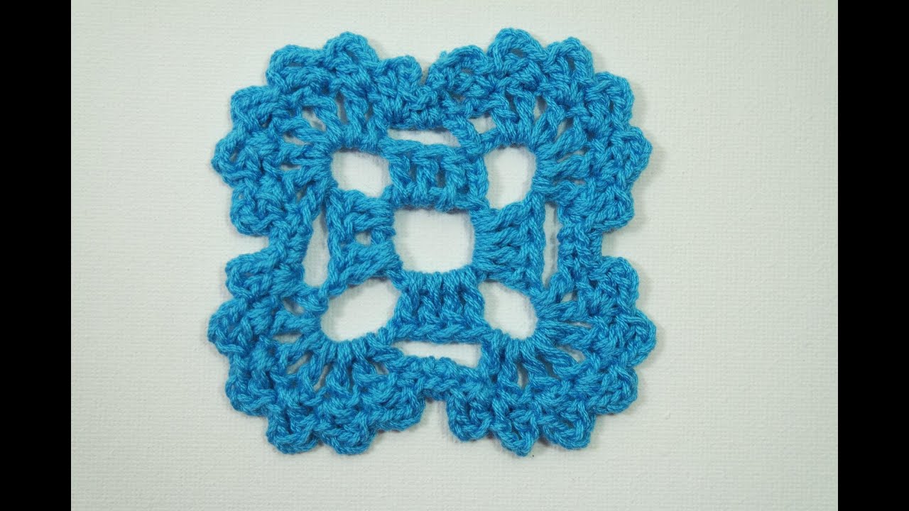 How to crochet lace square free written pattern in description - YouTube