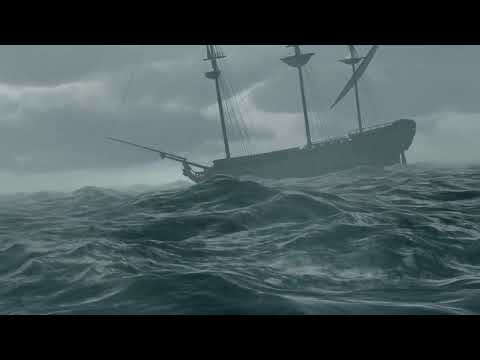 Karanlık Deniz Üzerinde Gemi Fırtına ve Yağmurun Sakinleştirici Tınıları