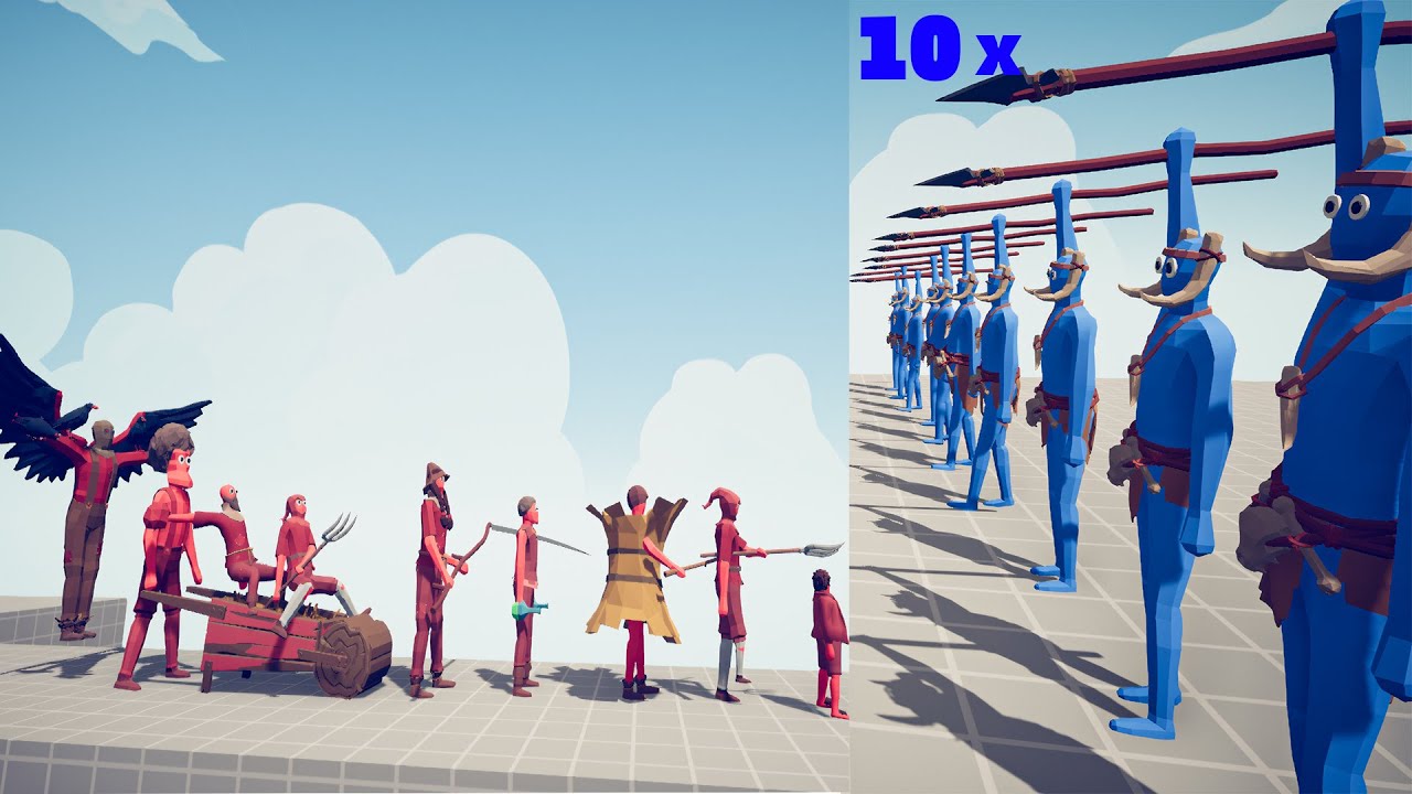 10x SPEAR THROWER Vs FARMER Team - Totally Accurate Battle Simulator ...