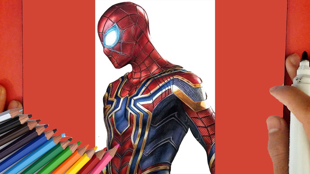 Drawing Iron Spider-Man - Iron Suit - Marvel - Time-lapse - YouTube