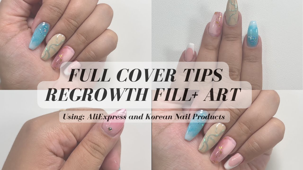 Filling Full Cover Tips| Regrowth Filling| Doing Nail Art| 셀프네일| - YouTube